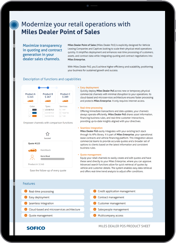 Modernize your retail operations with Miles Dealer Point of Sales - Sofico
